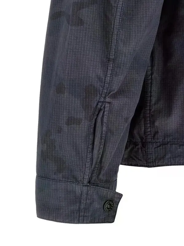 Stone Island Camouflage Print Ripstop Jacket - Blue