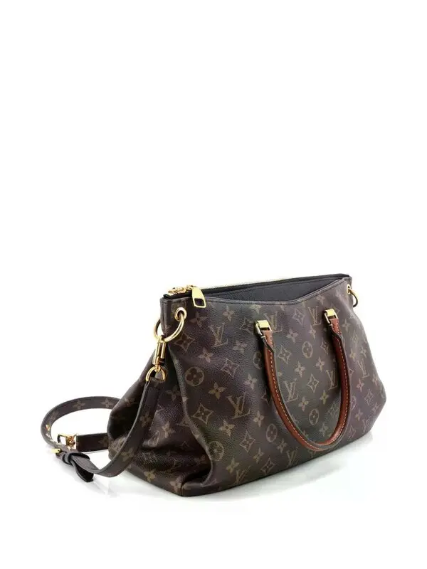 LOUIS VUITTON Pallas Tote Monogram Canvas Leather Shoulder Bag - Brown