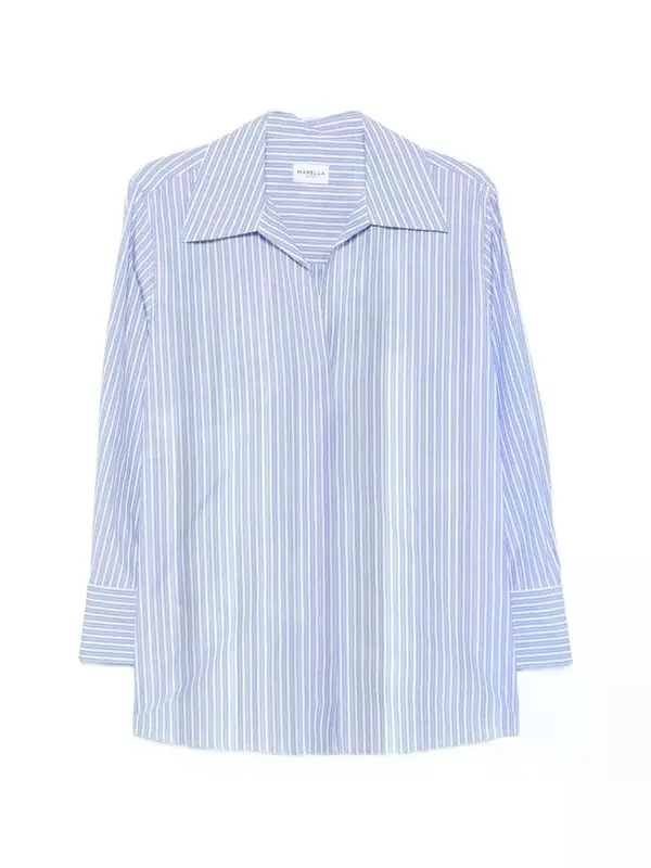 Marella Striped Cotton Shirt With Spread Collar
