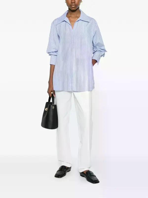 Marella Striped Cotton Shirt With Spread Collar