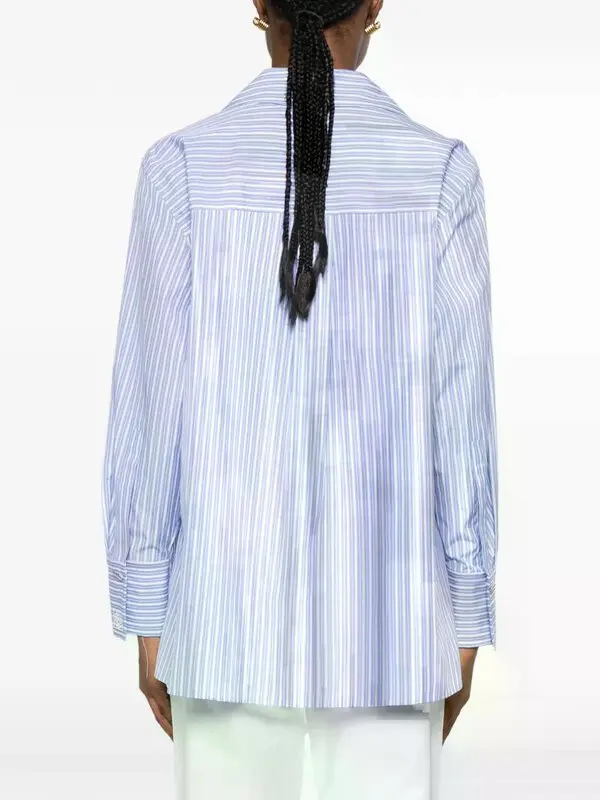 Marella Striped Cotton Shirt With Spread Collar