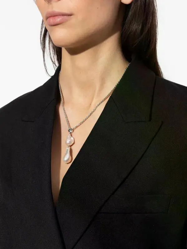 Givenchy Faux-pearl Drop Necklace - Silver