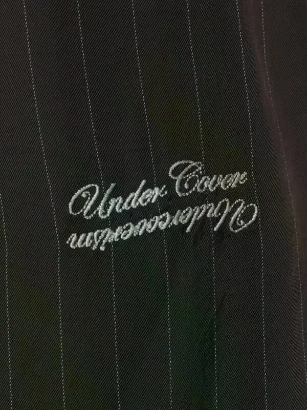Undercover Embroidered Pinstripe Shorts - Brown