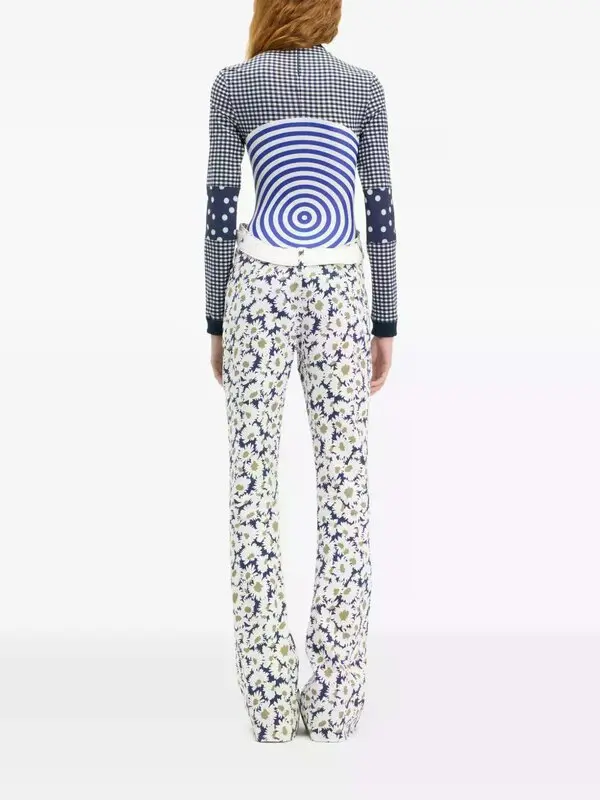 JEAN PAUL GAULTIER Long-sleeve Gingham Top - Blue