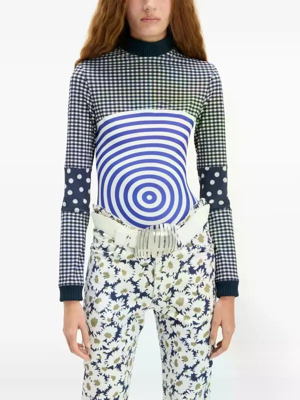 JEAN PAUL GAULTIER Long-sleeve Gingham Top