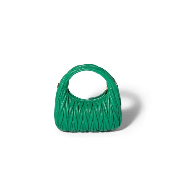 Miu Miu Wander Matelassé Nappa Leather Hobo Bag - Mango