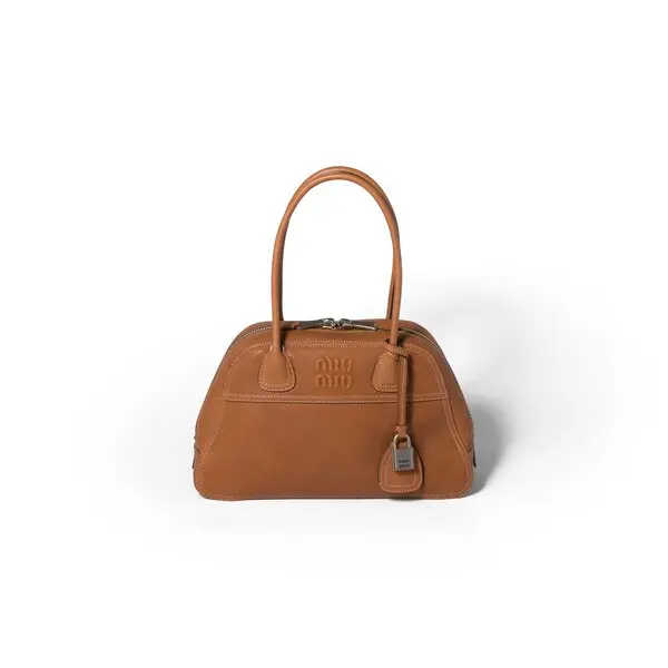 Miu Miu Vivant Nappa Leather Bag - Caramel