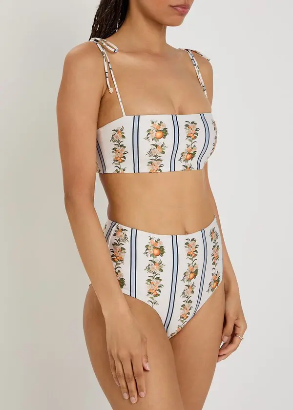 Agua Bendita Primavera Floral-print Bikini Top - Multicoloured