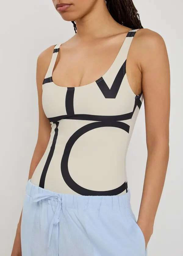 TOTEME Logo Monogram One Piece Swimsuit - Pattern