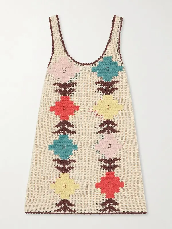 Alix Of Bohemia Tyler Daisy Crocheted Mini Dress - Multi
