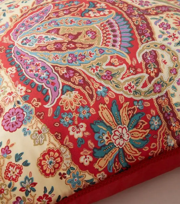 Etro Pegaso Paisley Cotton Cushion - Red