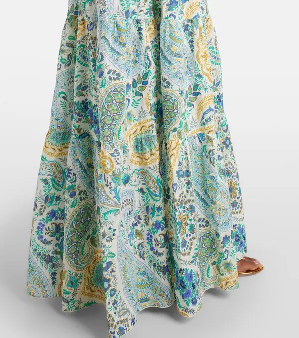 Etro Paisley Tiered Cotton Maxi Dress