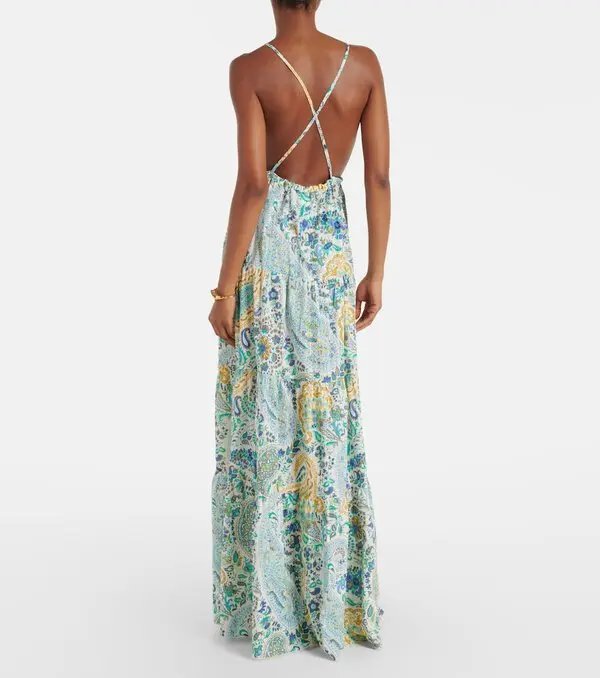 Etro Paisley Tiered Cotton Maxi Dress