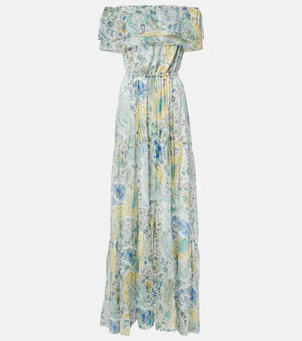 Etro Paisley Silk Chiffon Maxi Dress