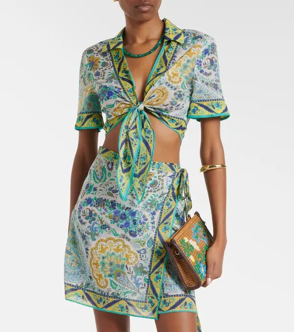 Etro Floral Cotton Crop Top