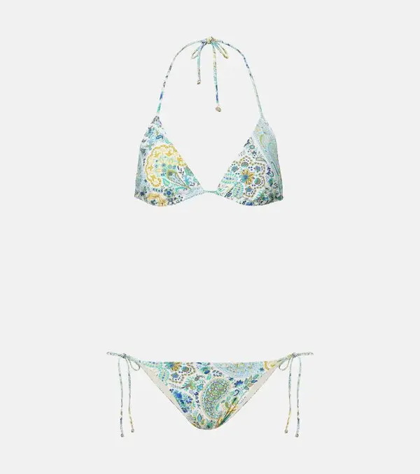 Etro Paisley Print Triangle Bikini - Multicoloured