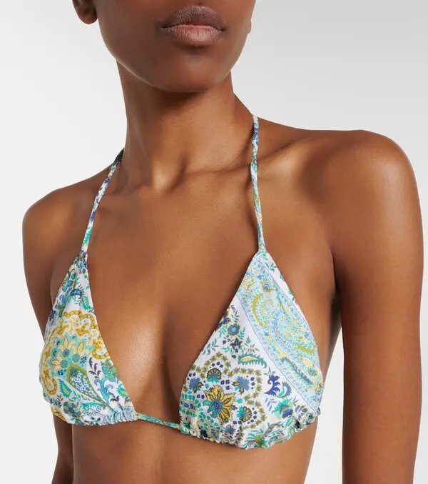 Etro Paisley Print Triangle Bikini - Multicoloured