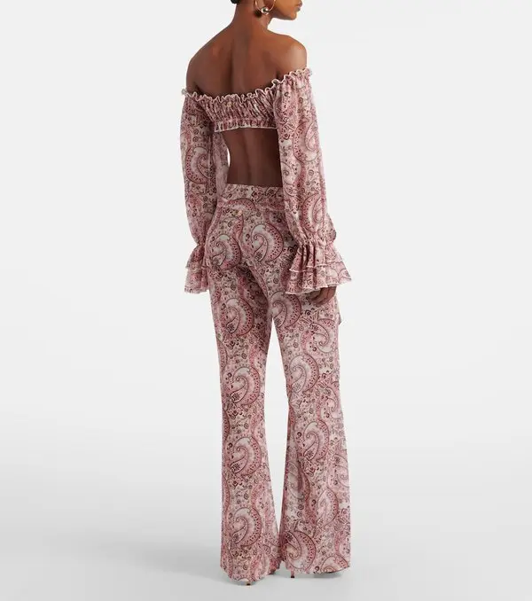 BANANHOT Bowie Paisley Flared Trousers - Pink