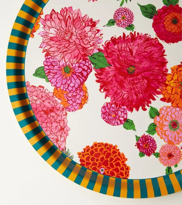 La DoubleJ Bright Blooms Printed Birch Tray