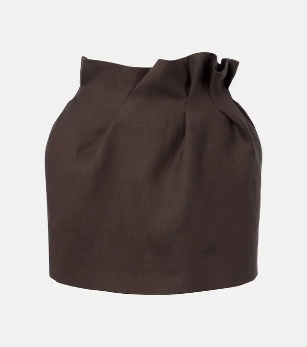 Magda Butrym Linen Miniskirt - Brown