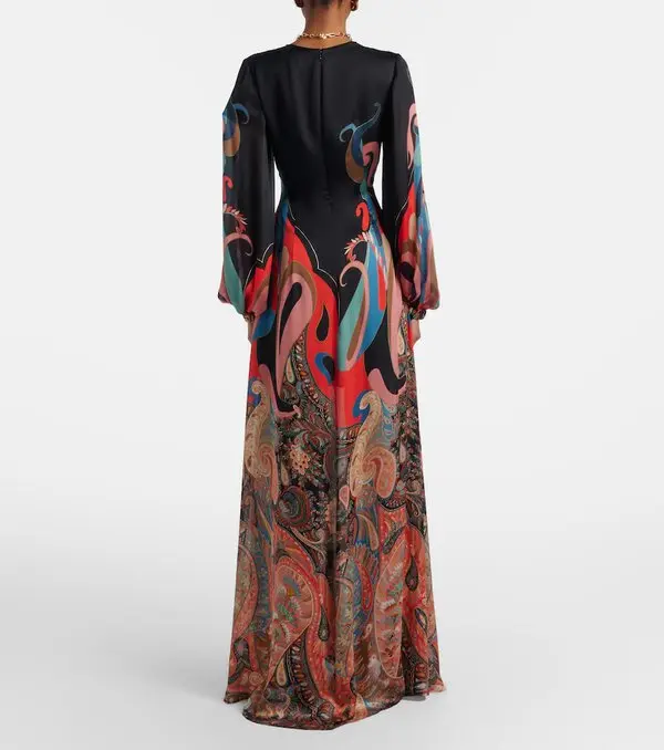 Etro Paisley Silk Maxi Gown