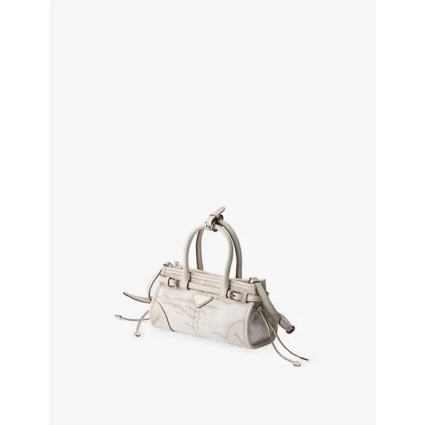 Prada Bonnie Small Printed Linen And Leather Shoulder Bag