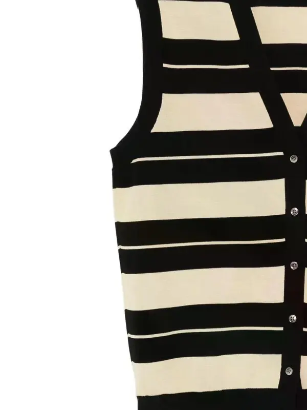 LESS Striped Buttoned Knit Vest