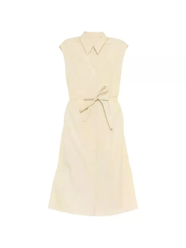 LESS Belted Shirt Dress - Neutrals
