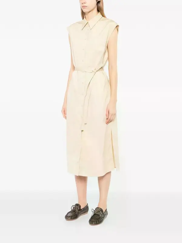 LESS Belted Shirt Dress - Neutrals