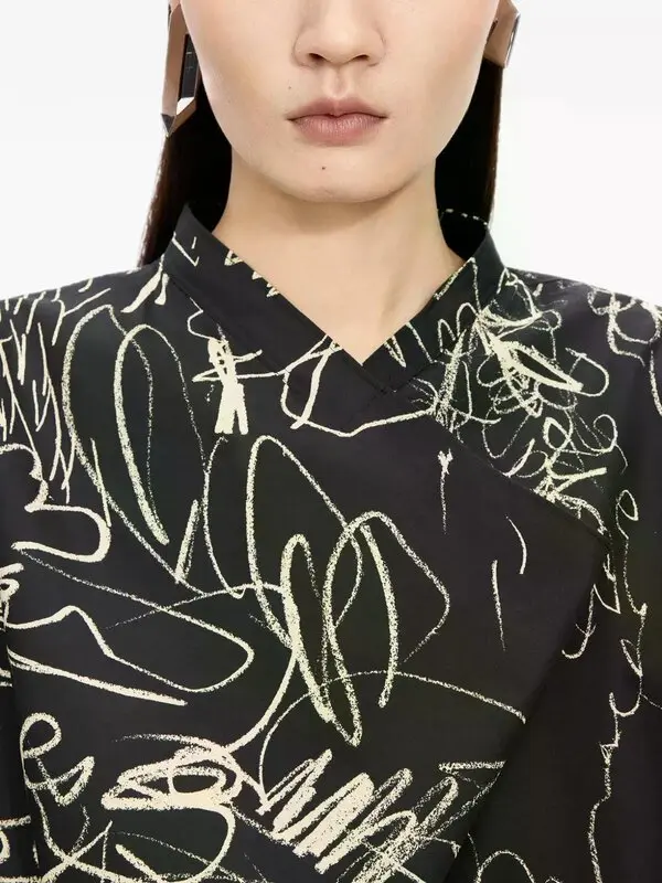 JNBY Botanical Line Short-sleeve Top - Black