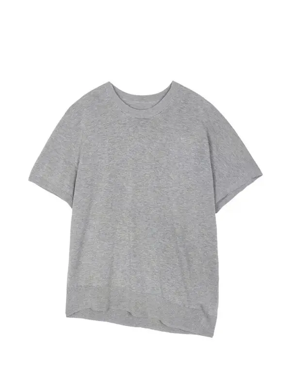 JNBY Short-sleeve Knit Top With Asymmetric Hem - Grey