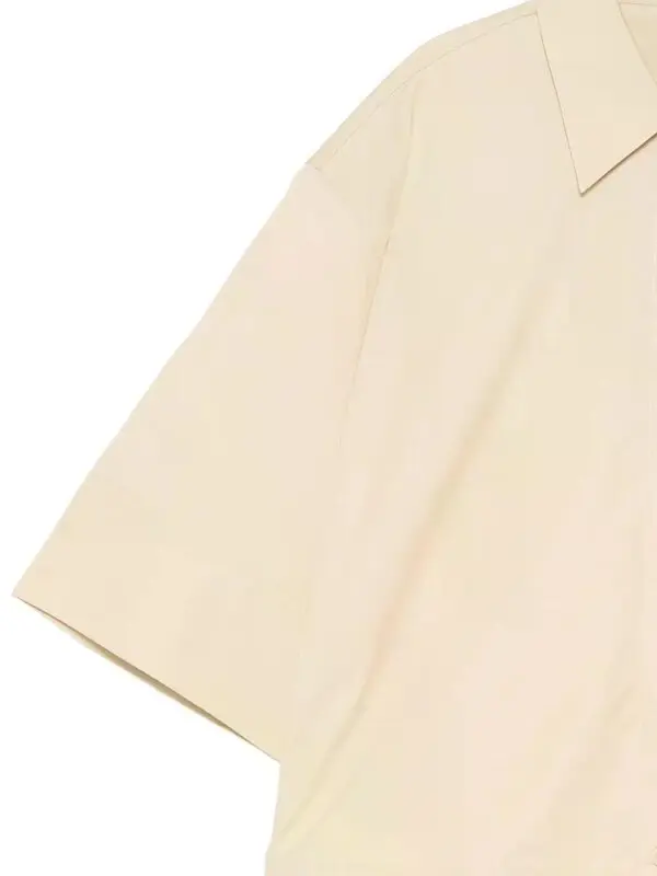 LESS Cropped Poplin Shirt With Drawstring Hem