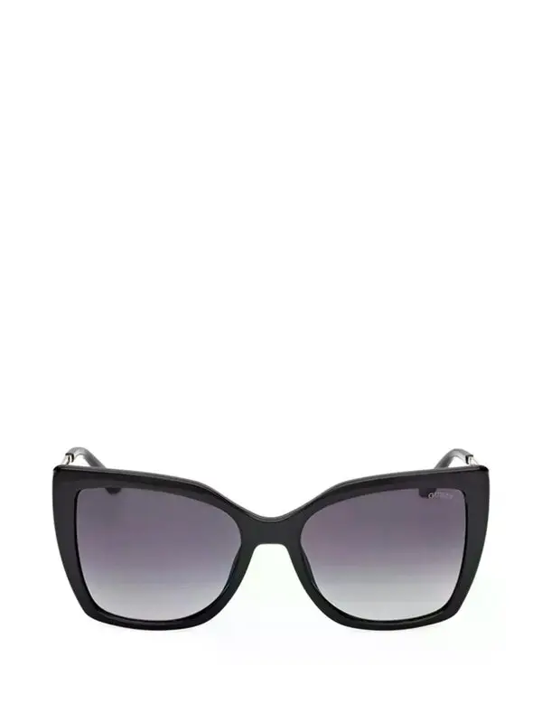 Guess Cat Eye Sunglasses With Gold Tone Hardware - Black