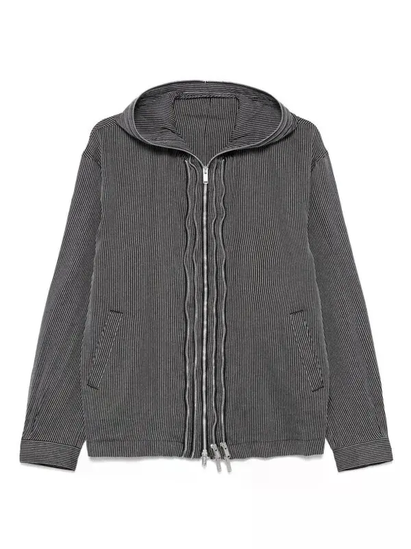 Undercover Striped Zip-up Hooded Jacket