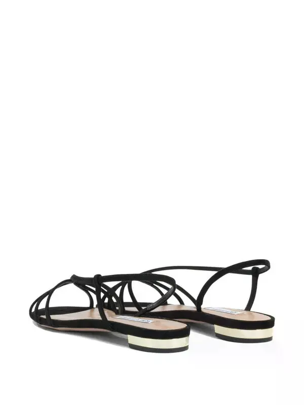 AQUAZZURA Talk To Me Strappy Suede Sandals - Black