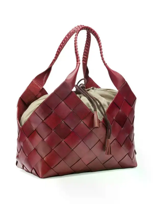 Dragon Diffusion Woven Leather Shoulder Bag - Brown