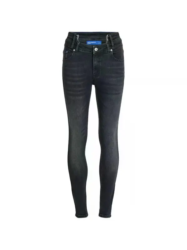 Karl Lagerfeld Whiskered Skinny Fit Jeans - Grey