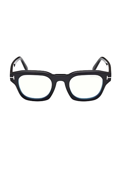 TOM FORD Blue Block Optical Square Acetate Glasses - Black