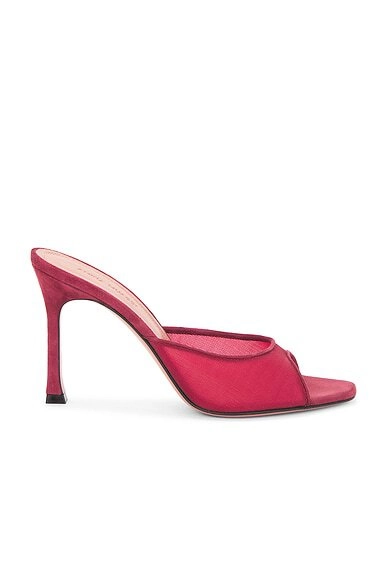 Amina Muaddi Alexa Mesh 95 Slipper - Ruby