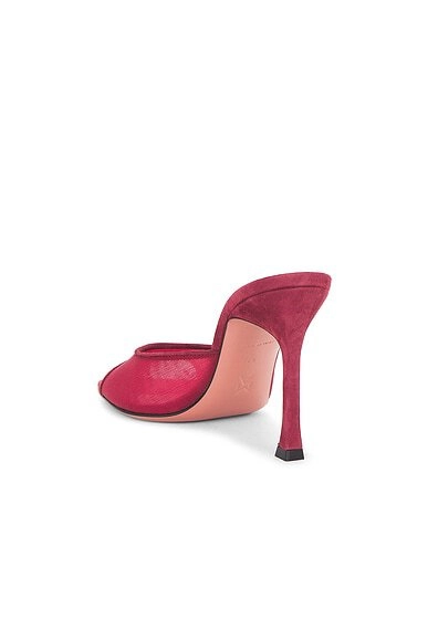 Amina Muaddi Alexa Mesh 95 Slipper - Ruby