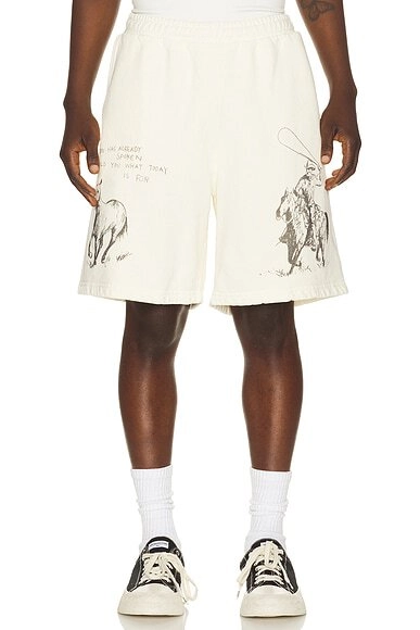 ONE OF THESE DAYS Graphic Sweat Shorts - Bone