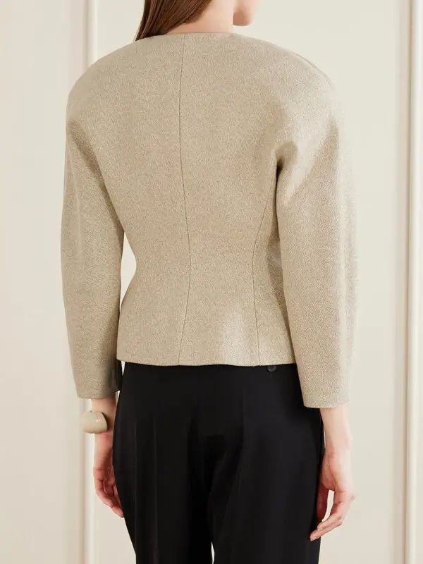 Jacquemus La Petite Veste Ovalo Cotton And Linen-blend Blazer - Neutrals