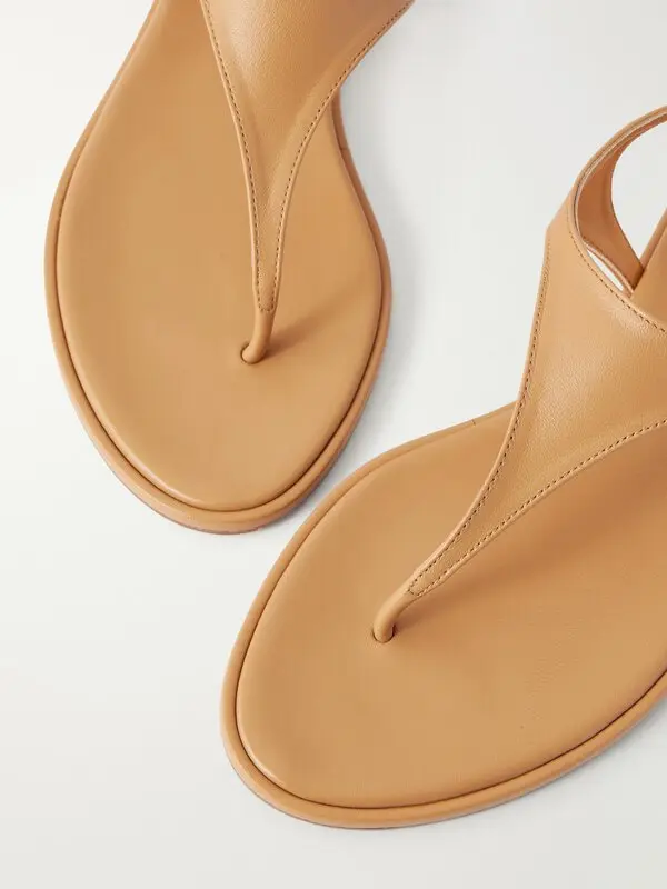 AeydĒ Raine Leather Thong Sandals - Neutrals