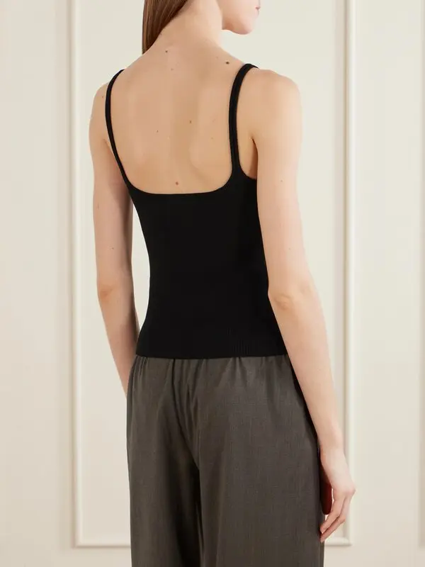 ST. AGNI Rib-knitted Jersey Tank - Black