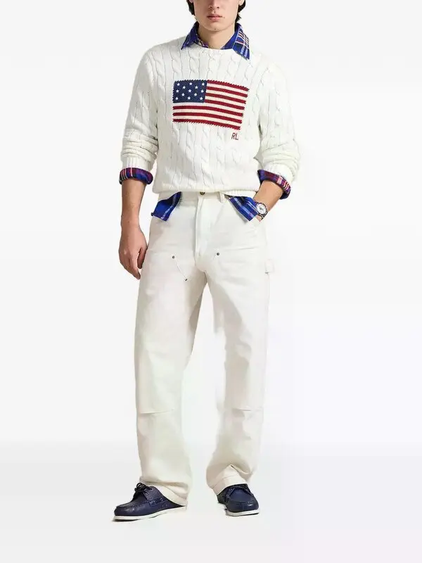 Polo Ralph Lauren Cable-knit Flag Motif Sweater