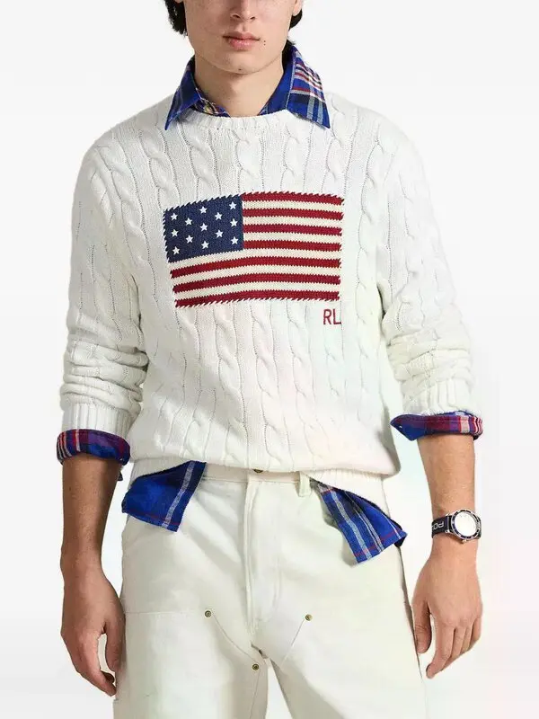 Polo Ralph Lauren Cable-knit Flag Motif Sweater