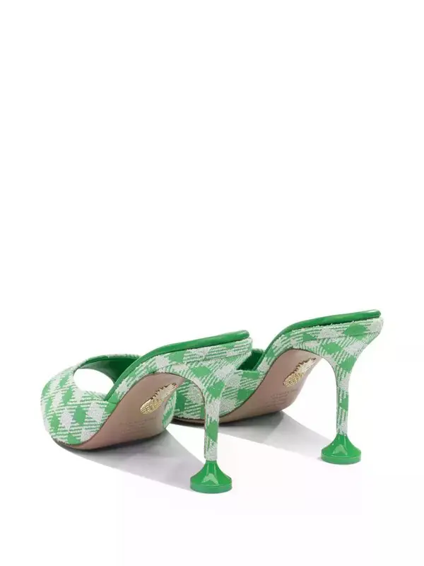 AQUAZZURA Check-pattern Open-toe Mules