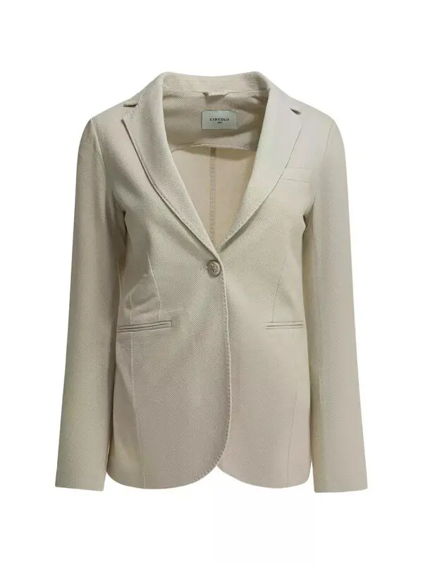 CIRCOLO 1901 Single-breasted Blazer With Piqué Texture - Neutrals