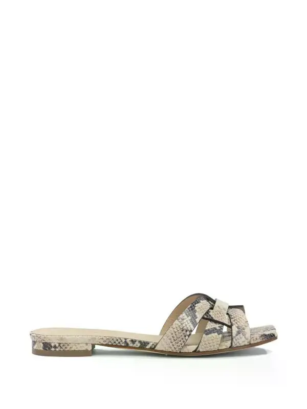 SERGIO LEVANTESI Norma 6 Snake-effect Caged Sandals - Neutrals
