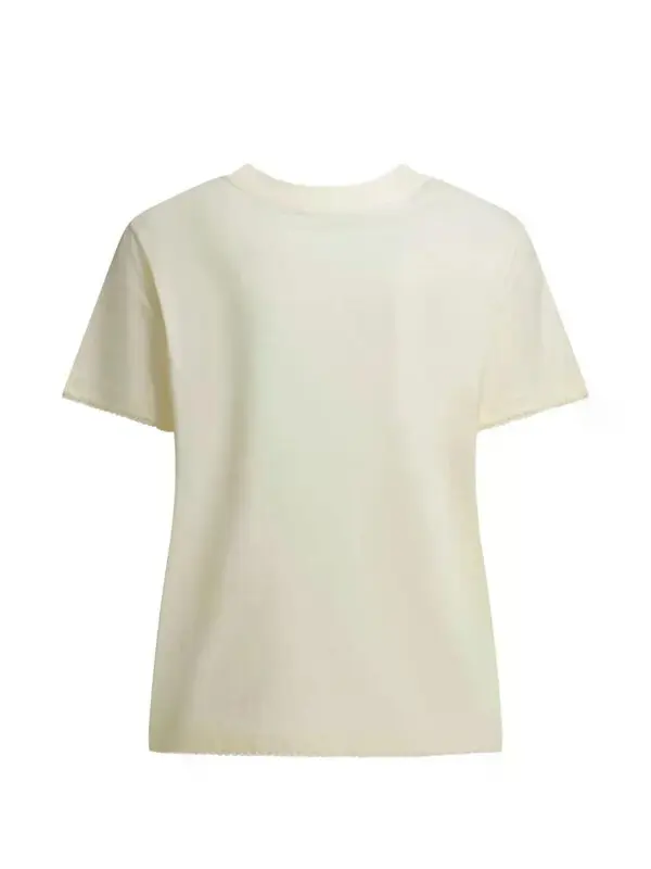 Moncler Logo-patch Scalloped-trim T-shirt - Neutrals